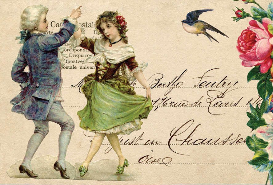 Rokoko-Collage | Postallove Postkartenshop